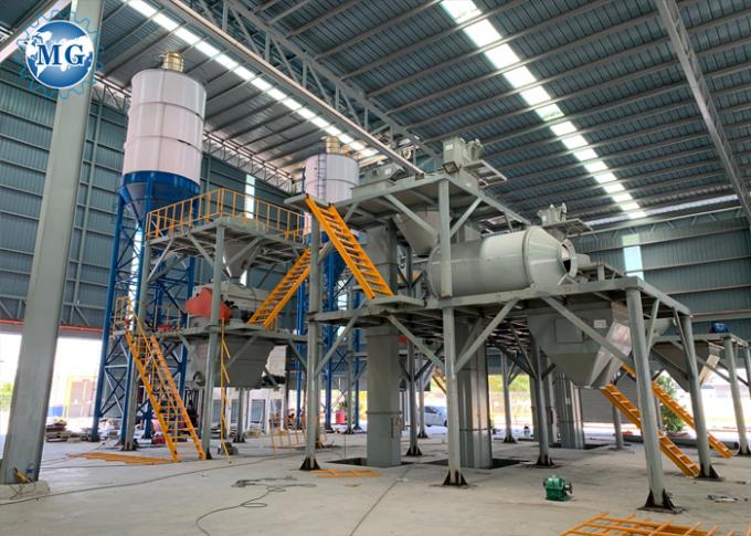 PLC Control Tile Adhesive Machine Production Line With Air Compressor ...
